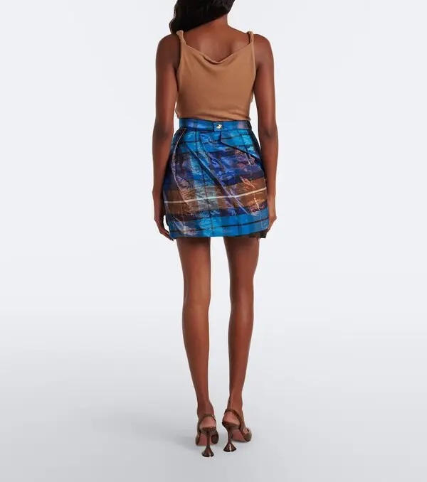 VIVIENNE WESTWOOD Zora Draped Plaid Miniskirt