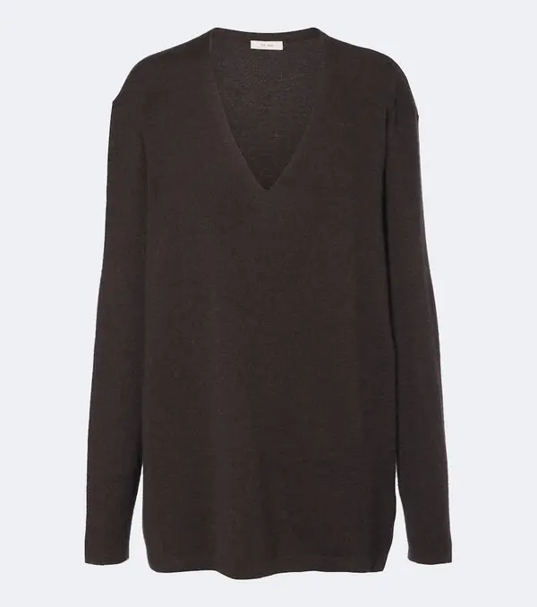 THE ROW Oversized V-neck Cashmere Sweater