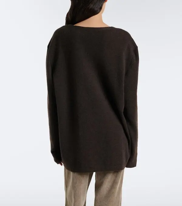 THE ROW Oversized V-neck Cashmere Sweater