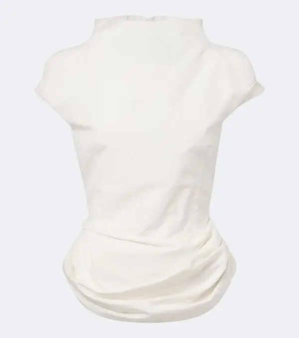 Magda Butrym Draped Cotton And Silk Top
