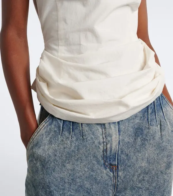Magda Butrym Draped Cotton And Silk Top