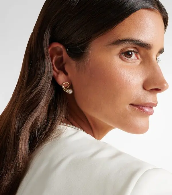 Mateo 14kt Earrings With Diamonds And Pearls
