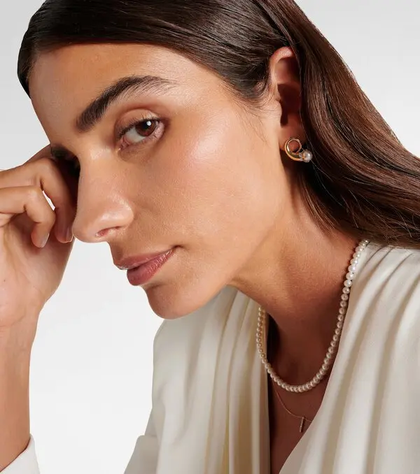 Mateo 14kt Earrings With Diamonds And Pearls