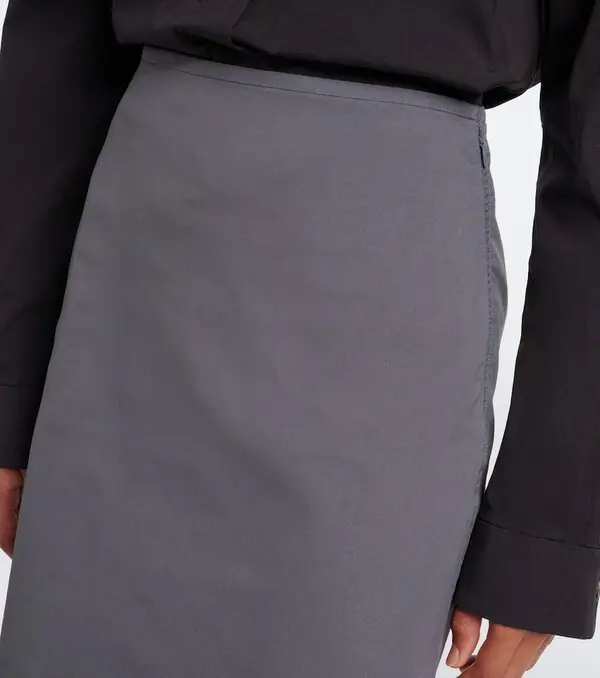 Miu Miu Cotton-blend Poplin Pencil Skirt - Grey