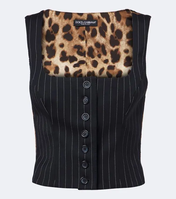 Dolce & Gabbana Pinstriped Wool-blend Vest