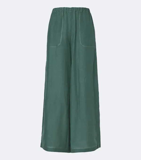 ERES Blouissant Linen Wide-leg Pants - Spruce