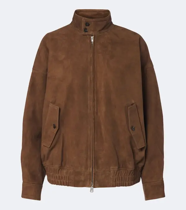 AGOLDE Blair Suede Blouson Jacket - Brown