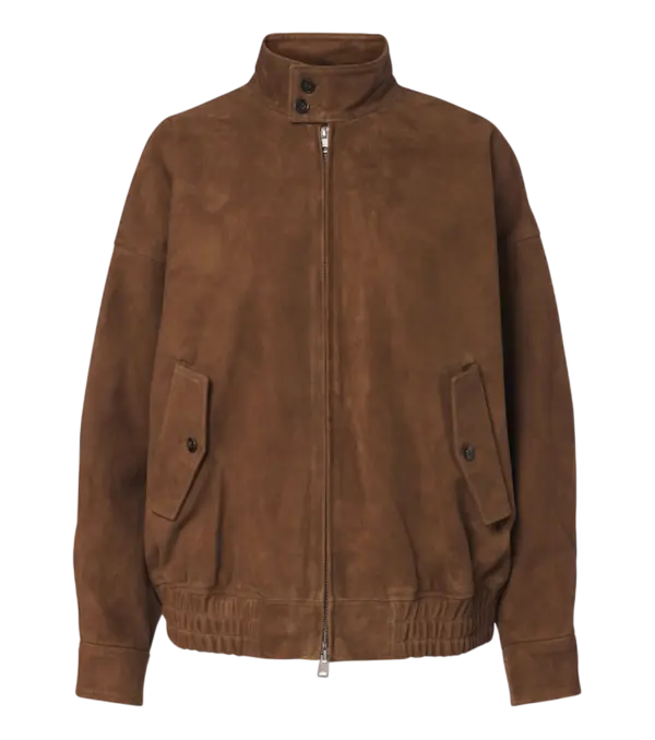AGOLDE Blair Suede Blouson Jacket - Brown