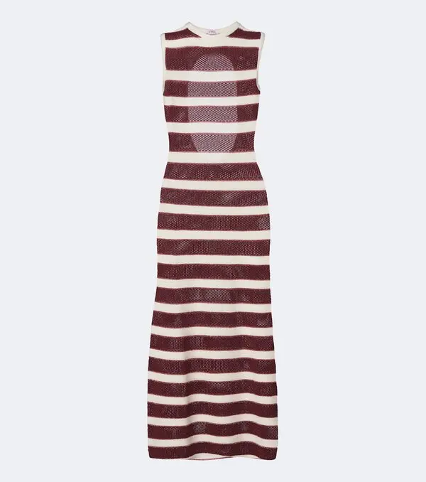 ERES Régulière Striped Cotton-blend Midi Dress