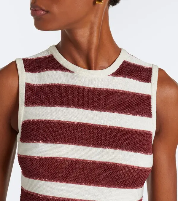ERES Régulière Striped Cotton-blend Midi Dress