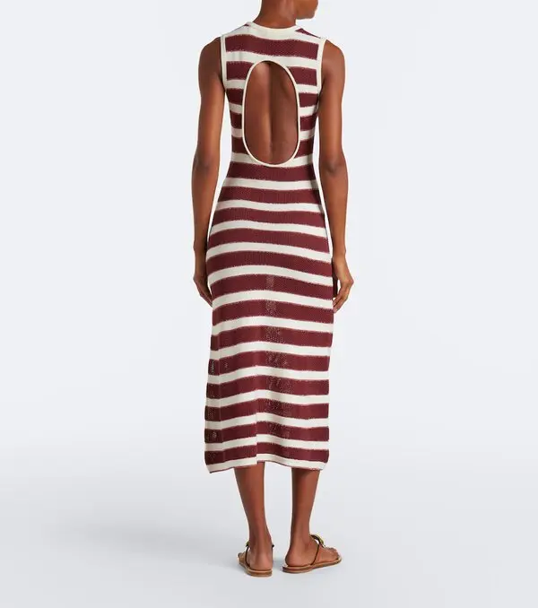 ERES Régulière Striped Cotton-blend Midi Dress