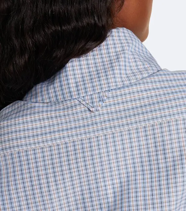 Prada Bow-detail Checked Cotton Blouse
