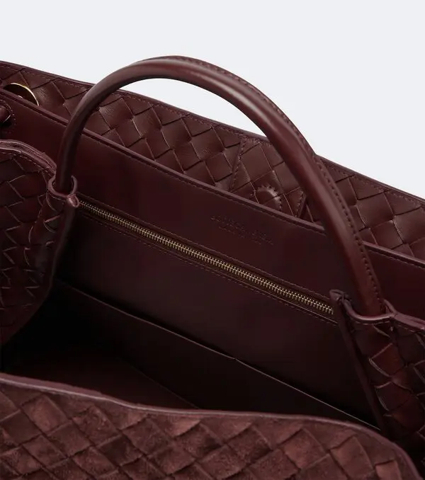 Bottega Veneta Andiamo Large Suede Tote Bag - Burgundy