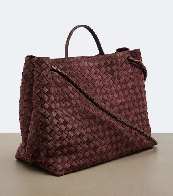 Bottega Veneta Andiamo Large Suede Tote Bag - Burgundy