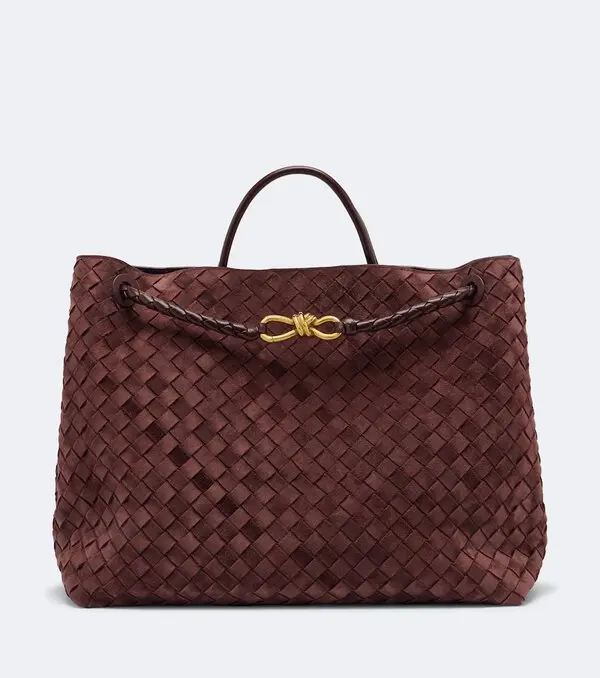 Bottega Veneta Suede Tote Bag - Deep Mahogany