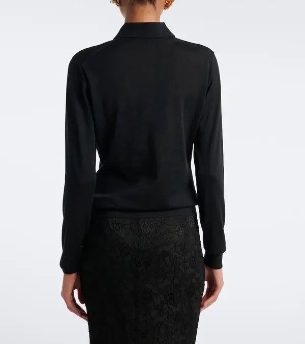 Dolce & Gabbana Embellished Cashmere Polo Sweater