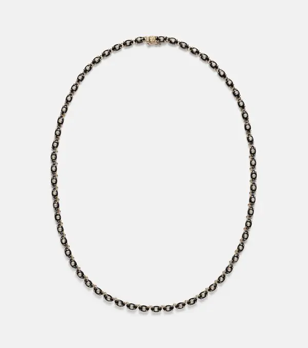 SYDNEY EVAN 14kt Yellow Onyx And Diamond Necklace - Black