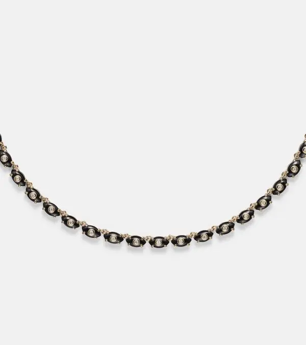 SYDNEY EVAN 14kt Yellow Onyx And Diamond Necklace