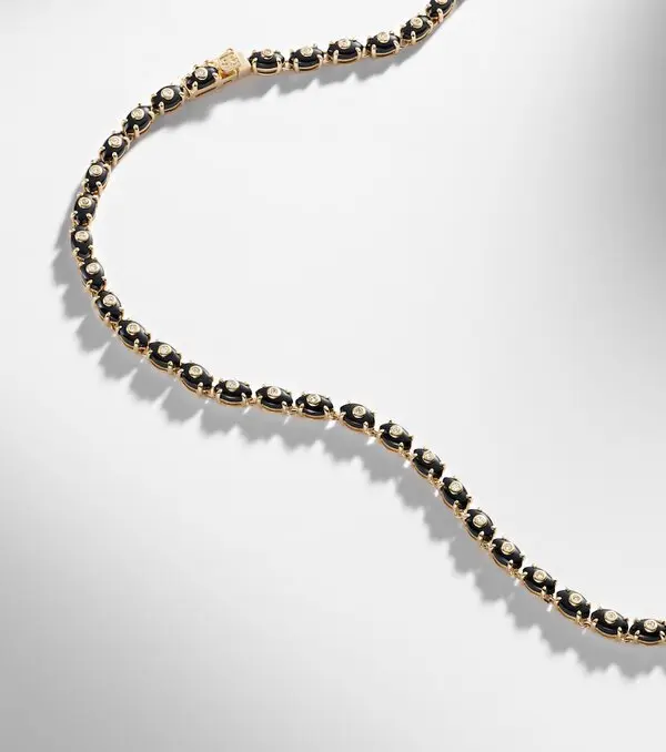 SYDNEY EVAN 14kt Yellow Onyx And Diamond Necklace
