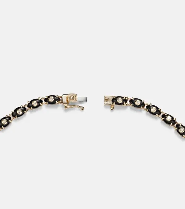 SYDNEY EVAN 14kt Yellow Onyx And Diamond Necklace