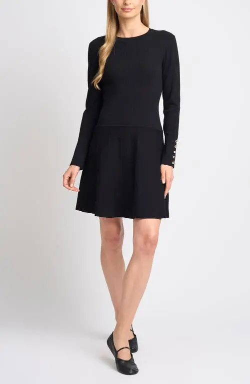 Ted Baker London Karla Button Cuff Minidress - Rich Black