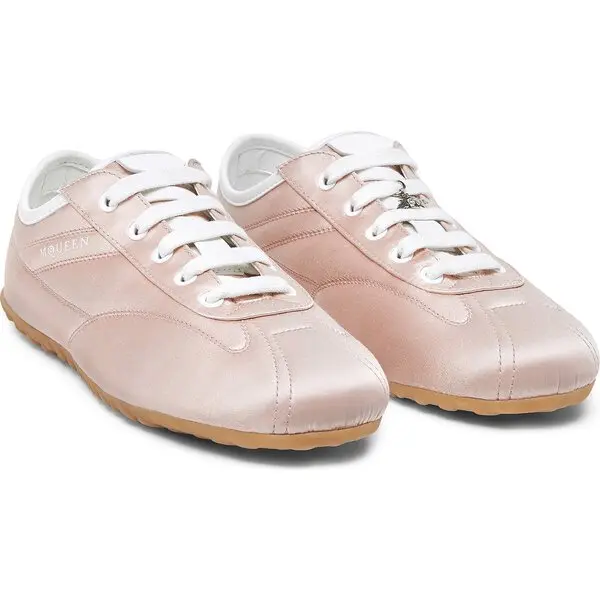 Alexander McQueen Silk Blend Lace-up Sneakers - Shell Pink
