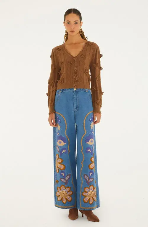 Farm Rio Richielieu 3-d Butterfly Detail Cardigan