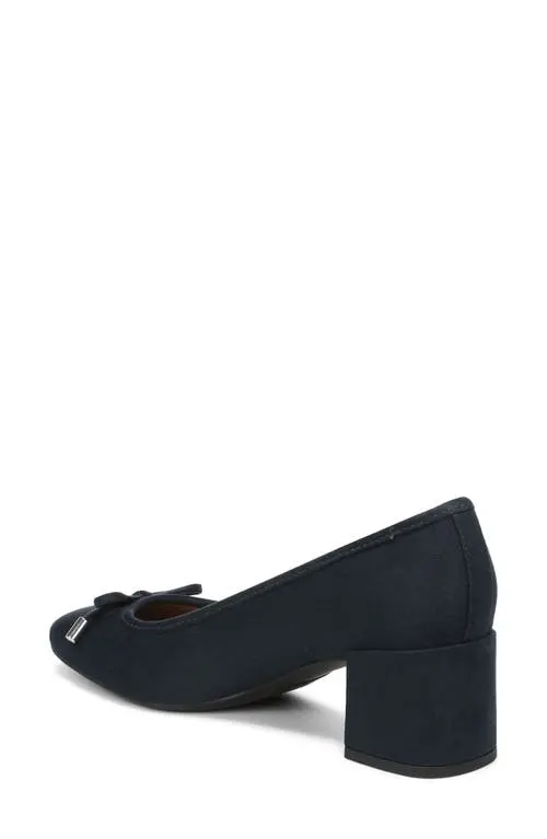LIFESTRIDE Cora Block Heel Pumps With Bow Detailing - Lux Navy