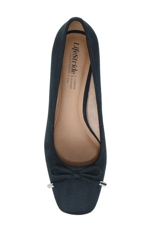 LIFESTRIDE Cora Block Heel Pumps With Bow Detailing - Lux Navy