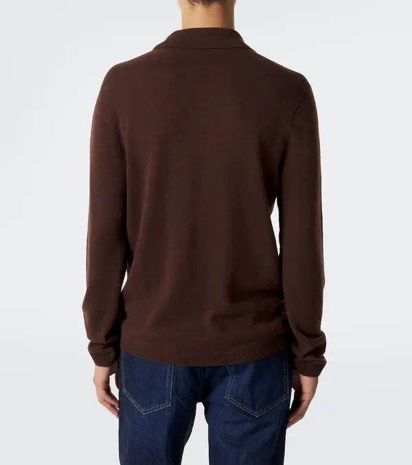 THE ROW Ripley Cashmere Polo Sweater - Brown