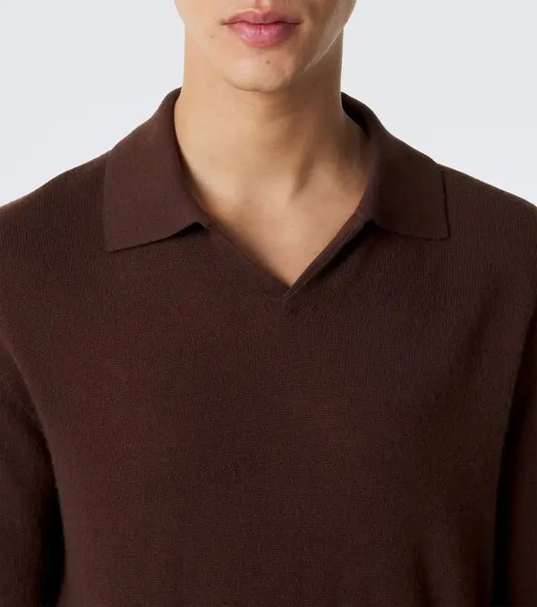 THE ROW Ripley Cashmere Polo Sweater - Brown