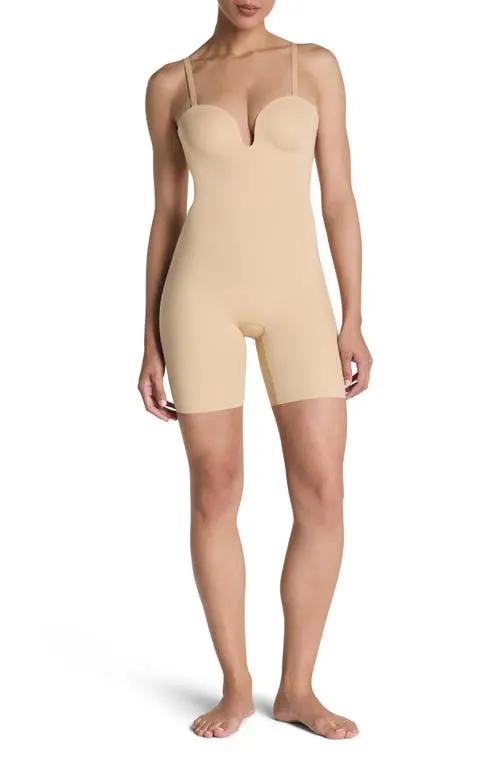Spanx Spnax® Convertible Mid-thigh Bodysuit With Moderate Control - Honey