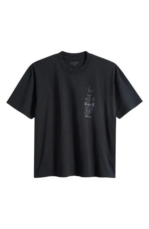 ALLSAINTS Ignis Graphic Organic Cotton T-shirt - Washed Black