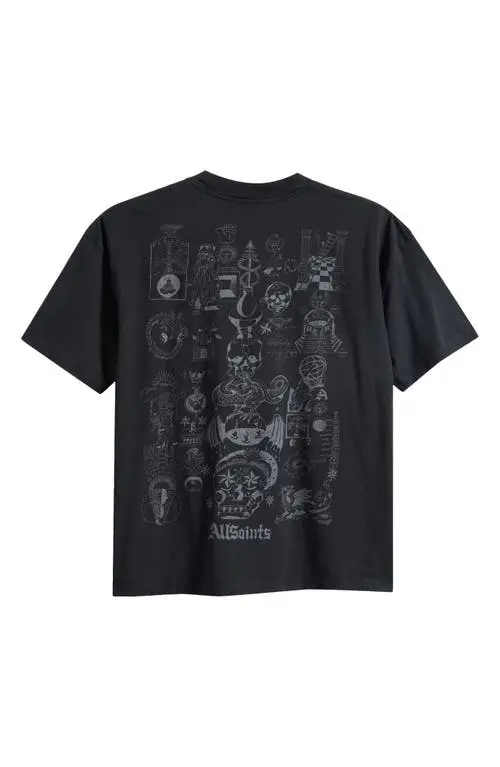 ALLSAINTS Ignis Graphic Organic Cotton T-shirt - Washed Black