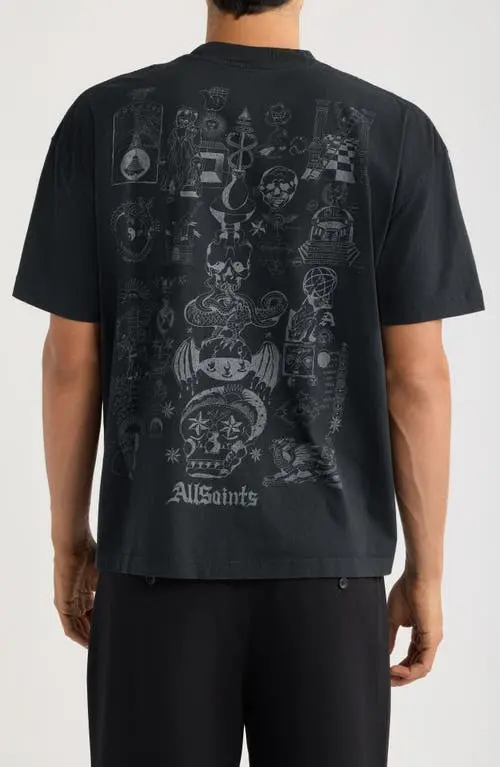 ALLSAINTS Ignis Graphic Organic Cotton T-shirt - Washed Black