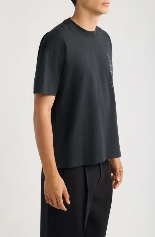 ALLSAINTS Ignis Graphic Organic Cotton T-shirt - Washed Black