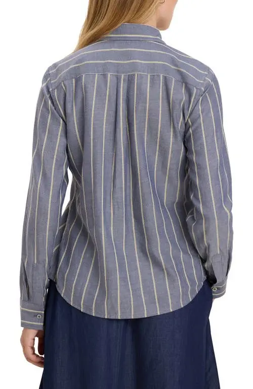 NZ BY NIC AND ZOE Dobby Striped Button Front Shirt