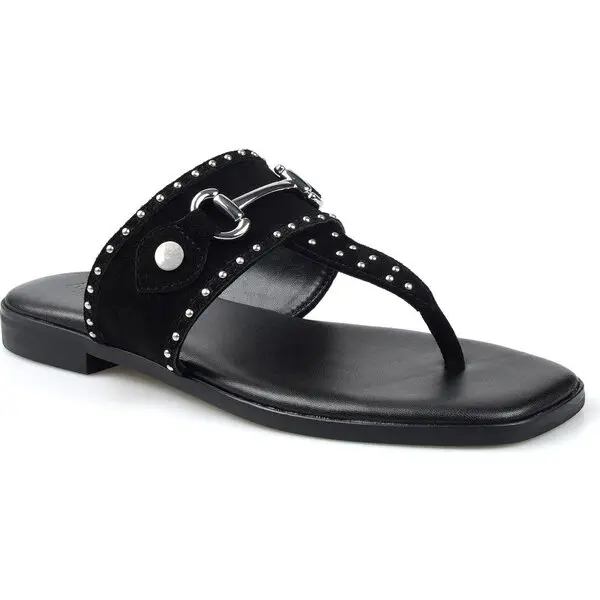 ARTISAN CRAFTED BY ZIGI Lynwood Leather Flip Flop Sandal - Black Suede