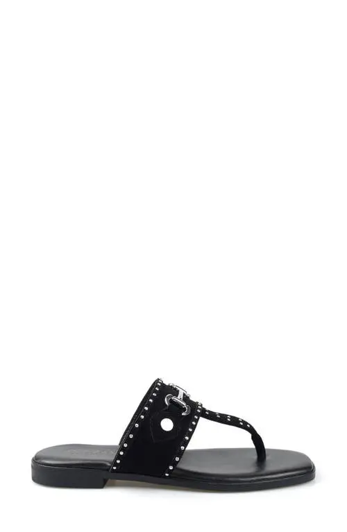 ARTISAN CRAFTED BY ZIGI Lynwood Leather Flip Flop Sandal - Black Suede