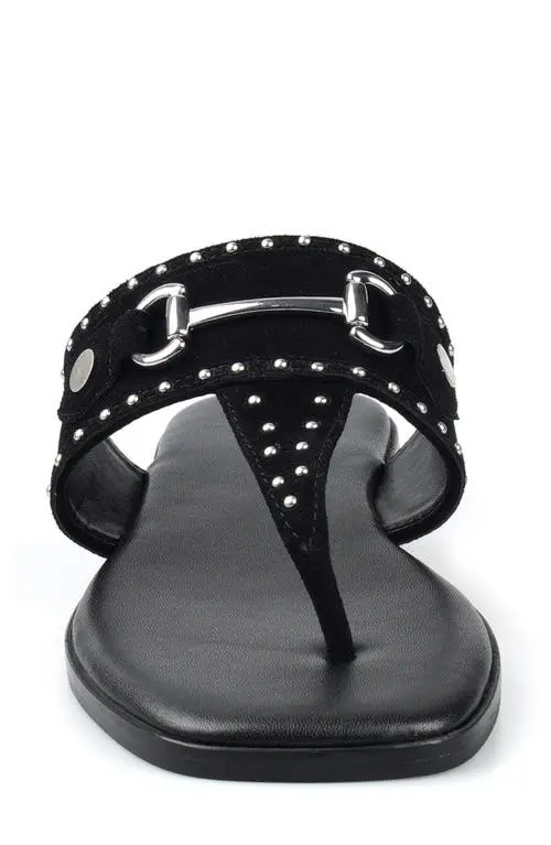 ARTISAN CRAFTED BY ZIGI Lynwood Leather Flip Flop Sandal - Black Suede
