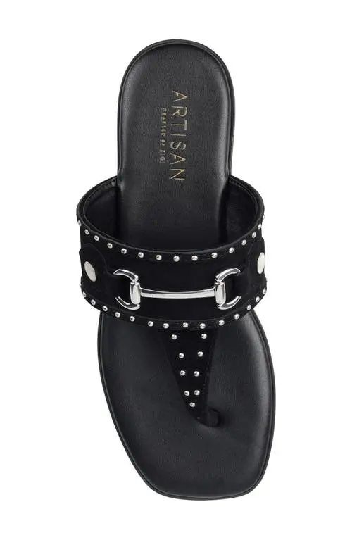 ARTISAN CRAFTED BY ZIGI Lynwood Leather Flip Flop Sandal - Black Suede