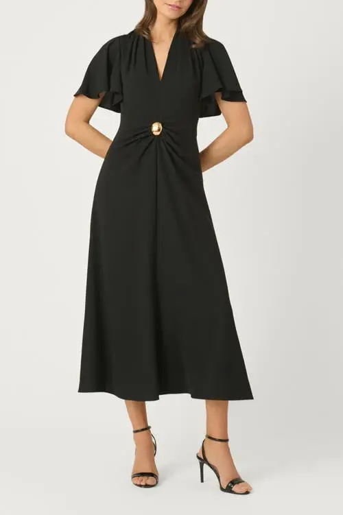Shoshanna Lightweight Stretch Crepe Waldorf Dress - Jet