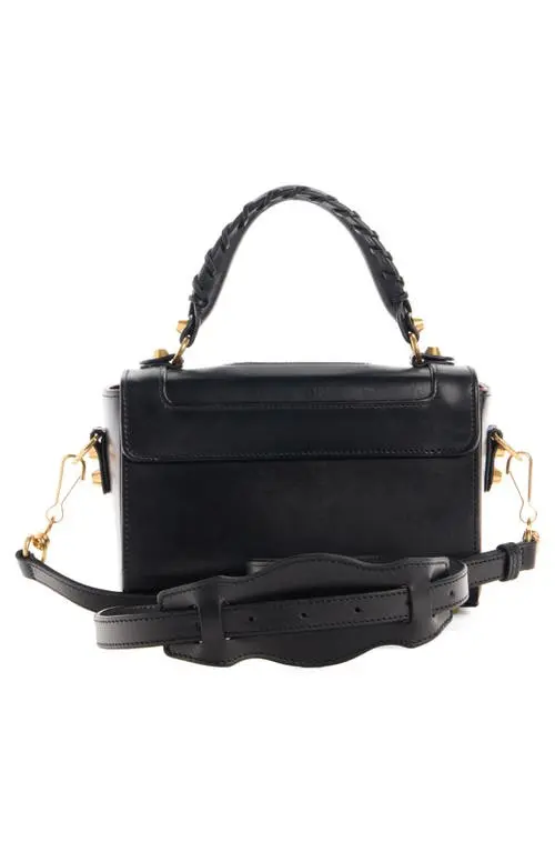 Balenciaga Le City Sleek Box Leather Satchel - 1629 Black/ruby