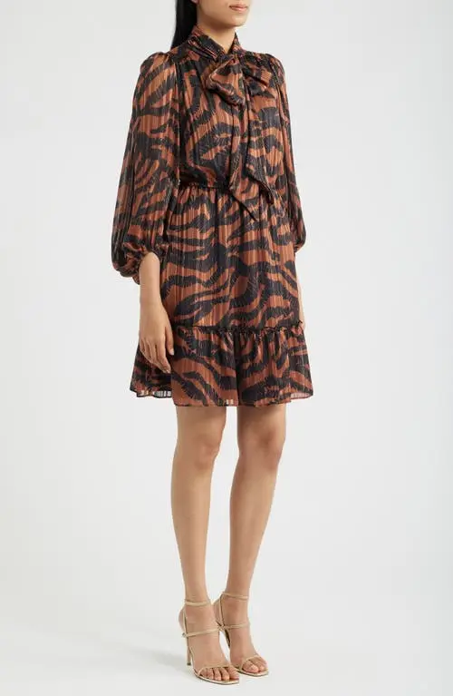 Eliza J Metallic Blouson Dress