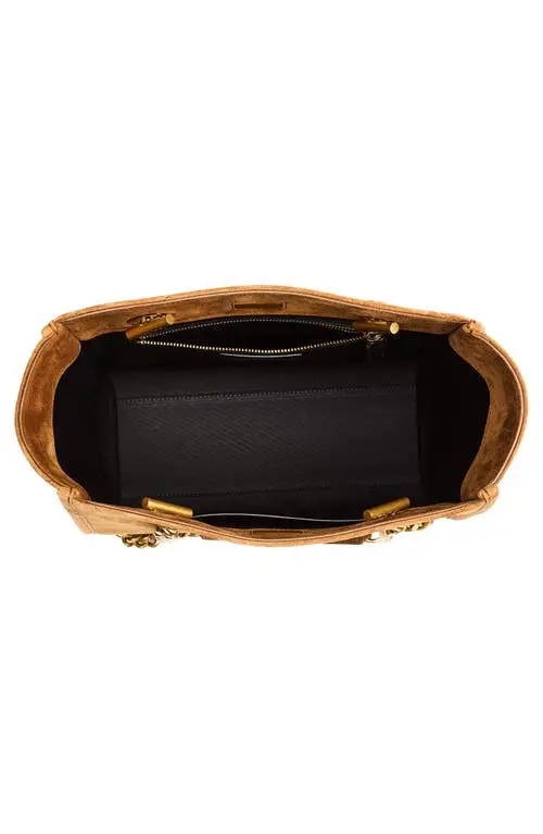 Saint Laurent Small Niki Matelassé Suede Shopping Tote