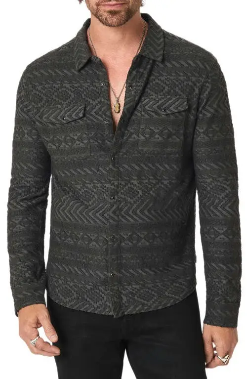 John Varvatos Glover Textured Snap-up Western Shirt