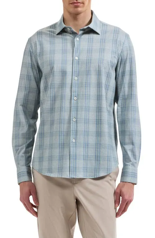 Bugatchi James Plaid Cotton Performance Shirt