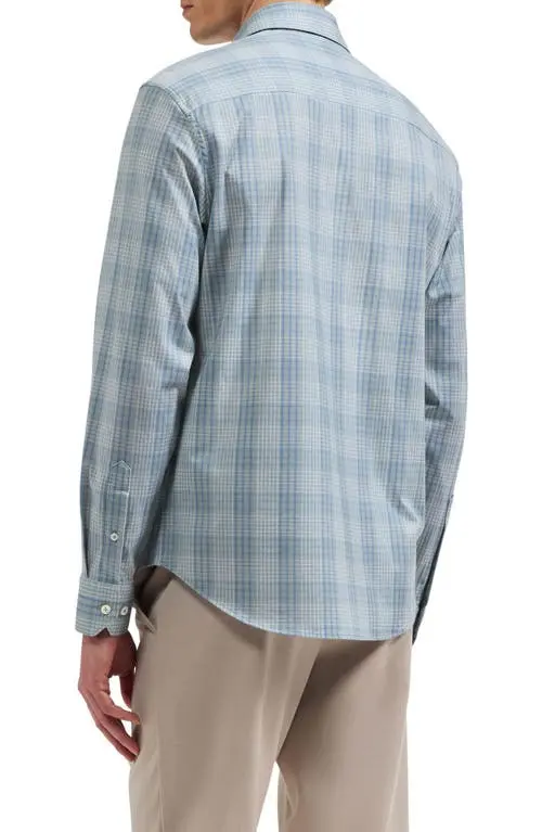 Bugatchi James Plaid Cotton Performance Shirt