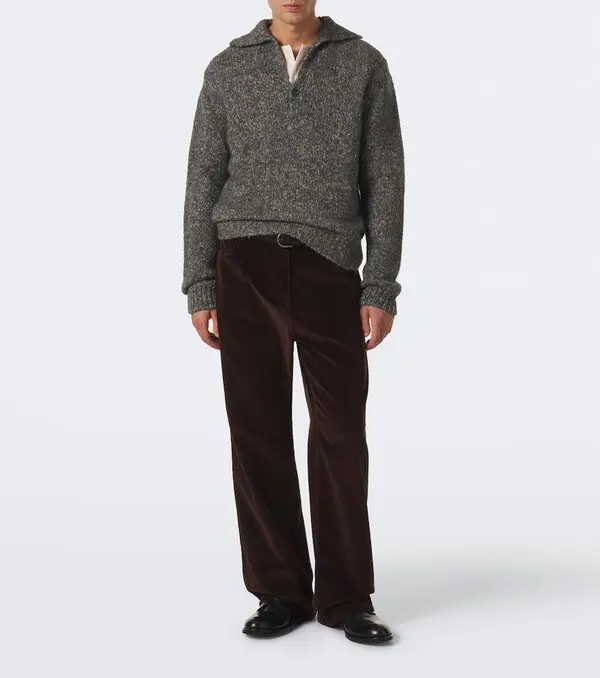 Dolce & Gabbana Wool, Alpaca, And Linen Polo Sweater