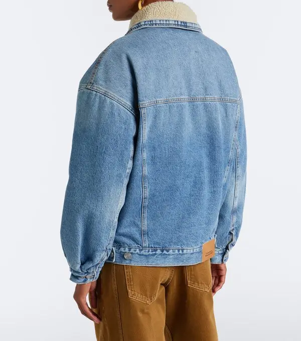 Isabel Marant Étoile Pimia Fleece-trimmed Denim Jacket - Blue